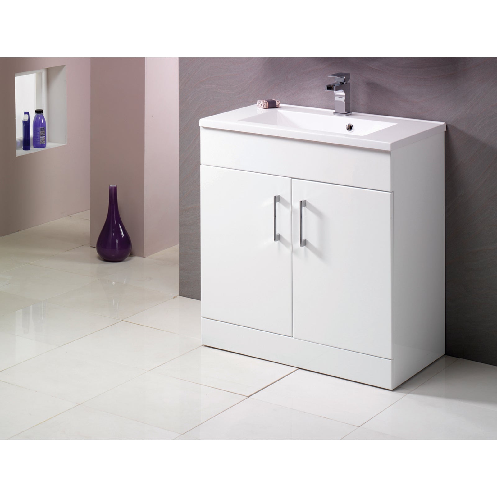 Monica 750mm White Base Unit & Basin – Allbits Bathrooms