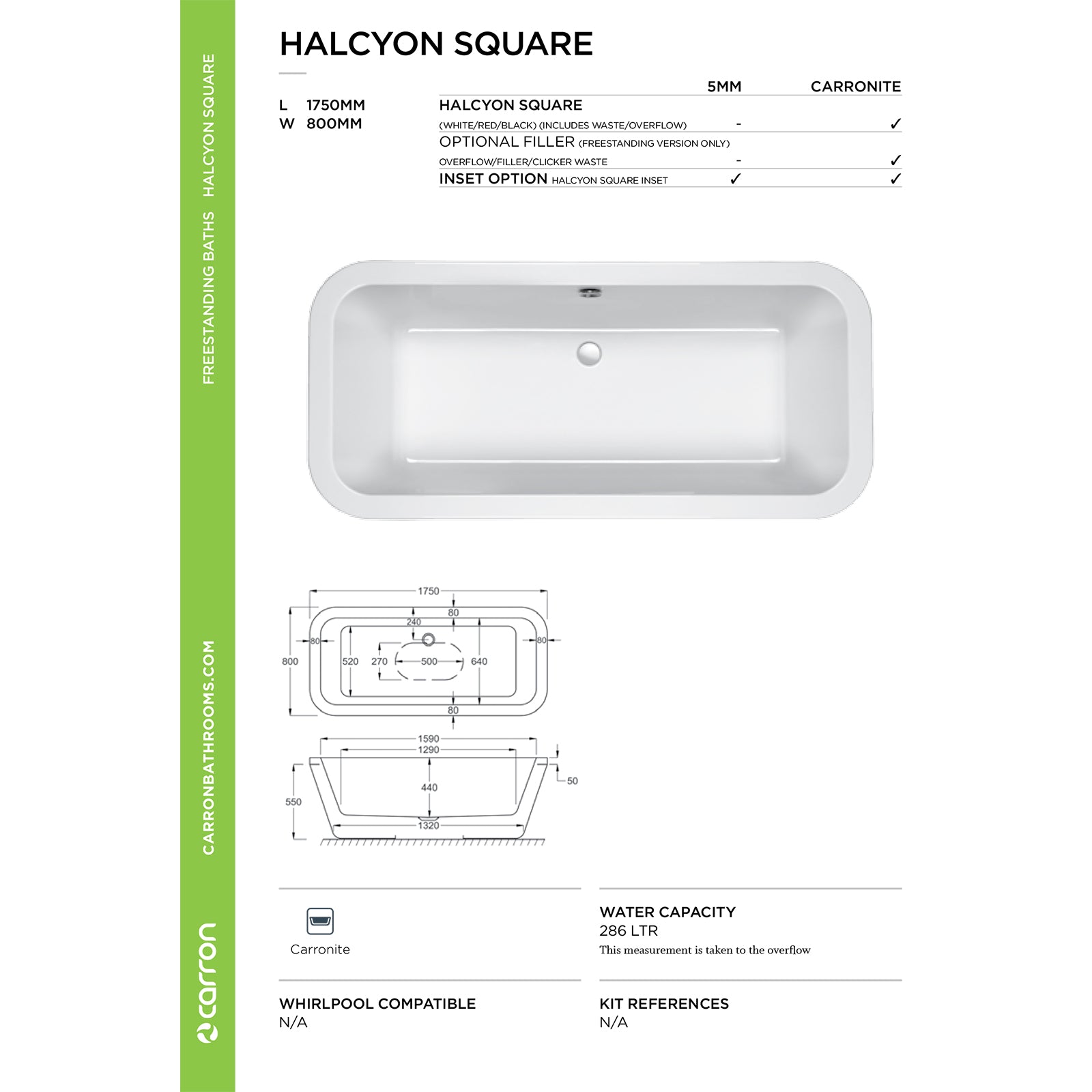 Halcyon Square White Freestanding Bath – Allbits Bathrooms